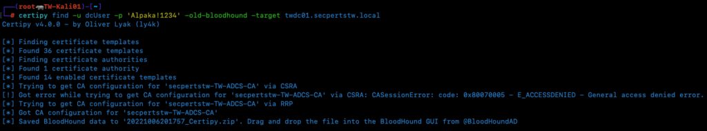 Active Directory Certificate Services – Privilege Escalation aaS